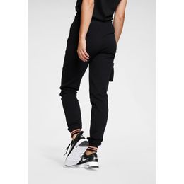 H.I.S. H.I.S Damen Jogginghose, schwarz, Gr. 46, Obermaterial: 95% Baumwolle, 5% Elasthan, Hosen, mit metallisch gl&auml;nzenden Details