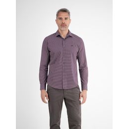 Lerros Herren Langarmhemd "Lerros Herrenhemd mit Haifischkragen, dezent gemustert", rot, Gr. XL, 100% Baumwolle, Hemden