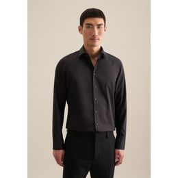 Seidensticker Herren Businesshemd "Schwarze Rose", schwarz, Gr. 40, unifarben, 93% Polyester, 7% Elasthan, Hemden, Slim 1/1 Kentkragen Uni