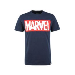 Recovered Herren T-Shirt "Marvel Pixel Logo Navy", blau, Gr. XL, bedruckt, 100% Baumwolle, Shirts, mit coolem Marvel-Print