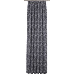 Vorhang Adam, B:145cm H:145cm, blau, Jacquard, Baumwolle (Bio-Baumwolle), Wohnzimmer, Gardinen, "Flower Cuv&eacute;e", aus 100% Bio-Baumwolle