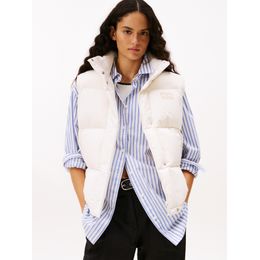 Tommy Jeans Damen Steppweste "TJW ALASKA GRID DOWN VEST", wei&szlig;, Gr. XL, unifarben, Web, Obermaterial: 100% Polyester, Westen