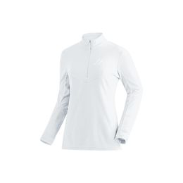 Maier Sports Damen Fleecepullover "Denise HZ W", wei&szlig;, Gr. 48, 100% Polyester, Sweatshirts, Damen Midlayer, pflegeleichtes Half-Zip Fleece
