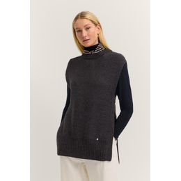 Bugatti Damen Strickweste "Alpaka-Woll-Mix", grau, Gr. XS, unifarben, 30% Alpaka, 30% Polyamid, 30% Polyacryl, 10% Wolle, Westen, mit Bindegurt und
