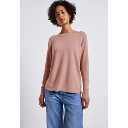 Street One Damen Strickpullover, rosa, Gr. 46, unifarben, Stoff, 60% Viskose, 40% Baumwolle, Pullover, softe Viskose