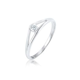 Elli DIAMONDS Damen Verlobungsring "Verlobungsring Geo Diamant (0.03 ct.) 925 Silber", 58mm, P1 = bei 10-facher Vergrößerung erkennbare Einschlüsse,
