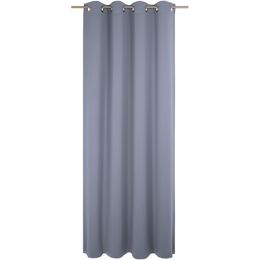 Vorhang WIRTH, B:130cm H:175cm, blau, Jacquard, Baumwolle, Polyester, Wohnzimmer, Gardinen, "Newbury"