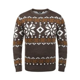 !Solid SOLID Herren Rundhalspullover "Rundhalspullover SDNorwig", braun, Gr. XL, gemustert, Grobstrick, Obermaterial: 100% Polyacryl PAN., Pullover