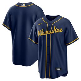 Nike Herren Footballtrikot "Nike Trikot Milwaukee Brewers Nike Game Alternate 2"blau, Gr. M, 100% Polyester, Trikots