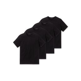 Schiesser Herren T-Shirt "T-Shirt American T-Shirt 4er Pack", schwarz, Gr. M, Obermaterial: 100% Baumwolle CO., Shirts