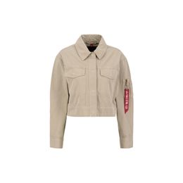 Damen Bomberjacke "Deck Jacket Cropped Wmn", beige, Gr. S, Alpha Industries, Obermaterial: 100% Baumwolle, Jacken