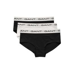 Gant M&auml;dchen Slip "Slip 3er Pack", Gr. 122, schwarz, Obermaterial: 95% Baumwolle CO. 5% Elasthan EL., Unterhosen
