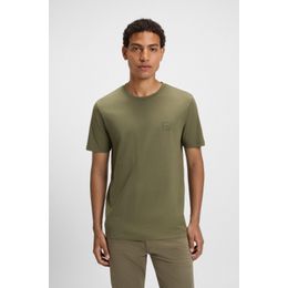BOSS Orange Herren T-Shirt "Tales Regular Fit", gr&uuml;n, Gr. S, Web, Obermaterial: 100% Baumwolle, Shirts, 100% Baumwolle BOSS Logo Patch Rundhals