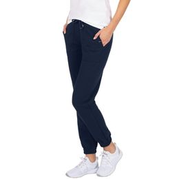 TRIGEMA Damen Jerseyhose "TRIGEMA Bequeme Jogginghose mit großen Taschen", blau, Gr. XXL, 55% Polyester, 45% Baumwolle, Hosen