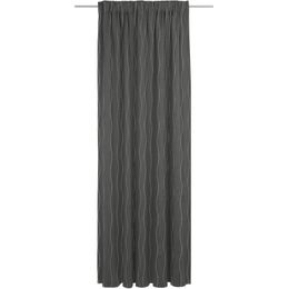 Vorhang WIRTH, B:132cm H:145cm, grau, Jacquard, Baumwolle, Polyester, Wohnzimmer, Gardinen, "Sepino"