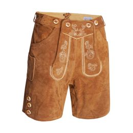 Herren Trachtenlederhose "ASLederiio", braun, Gr. 46, Alessandro Salvarini, 100% Rindsleder, Hosen, Aus echtem Leder inkl. Träger