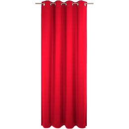 Vorhang WIRTH, B:132cm H:145cm, rot, Jacquard, Polyester, Wohnzimmer, Gardinen, "Umea"