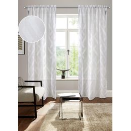 Gardine Bruno Banani, B:140cm H:175cm, wei&szlig;, Scherli, Polyester, Wohnzimmer, Gardinen, "Lynn", sch&ouml;ner Schal, Scherli, zeitlos und modern