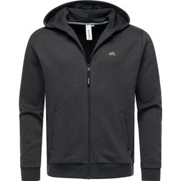 Ragwear Herren Sweatjacke "Natten EMB", grau, Basic, Gr. S, Material: 70% Baumwolle, 30% Polyester, Sweatjacken, Weiche Herren Kapuzenjacke mit