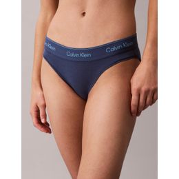 Damen Bikinislip "BIKINI", Calvin Klein Underwear, Gr. M, blau, Webqualität, Obermaterial: 53% Baumwolle, 35% Modal, 12% Elasthan, unifarben,