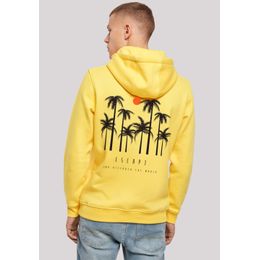 F4NT4STIC Herren Kapuzenpullover "Escape Discover the World Palm Trees", gelb, Gr. M, Obermaterial: 65% Baumwolle, 35% Polyester, Pullover, Discover