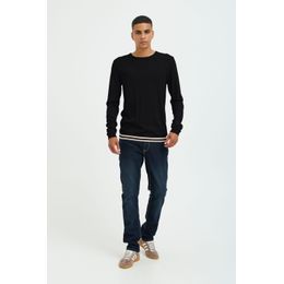 Blend Herren Strickfleece-Pullover "Strickpullover BHPullover", schwarz, Gr. XL, Obermaterial: 50% Viskose CV. 28% Polyester PES. 22% Nylon NY.,