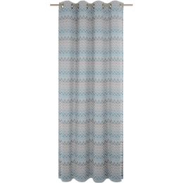 Vorhang WIRTH, B:132cm H:175cm, blau, Jacquard, Baumwolle, Polyester, Wohnzimmer, Gardinen, "Benewitz"