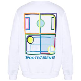 Lotto Herren Sweatshirt, wei&szlig;, Gr. XL, bedruckt, 80% Baumwolle, 20% Polyester, Sweatshirts, - mit plakativem R&uuml;ckenprint