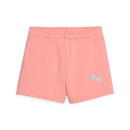 Puma M&auml;dchen Trainingsshorts "ESS METALLIC SHORTS TR G", pink, Gr. 164, bedruckt, Sweatware, Obermaterial: 68% Baumwolle, 32% Polyester, Hosen
