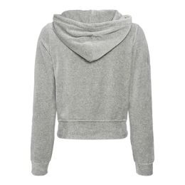 Converse Damen Kapuzensweatjacke "CHUCK HOODIE VELOUR JACKET", grau, Gr. XXL, unifarben, Jersey, Obermaterial: 76% Baumwolle, 24% Polyester,