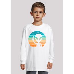 T-Shirt F4NT4STIC "Alien Piece Sonnenuntergang", Jungen, Gr. 122/128, weiß, Obermaterial: 100% Baumwolle, Rundhals, ohne Bündchen, Shirts, Premium Qualität