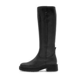 Gabor Damen Stiefel, Gr. 39, schwarz, Kalbsleder, unifarben, Schuhe, Blockabsatz, Langschaftstiefel, Rei&szlig;verschlussstiefel mit Ziern&auml;hten