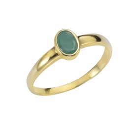 Vivance Damen Fingerring "Gold 585 mit echtem Smaragd 6x4mm", 052 (16,6), Gold, gelb, Gold, Fingerringe