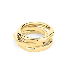 Damen Ring-Set "Schmuck Geschenk Edelstahl Ring Urban Chic", 54, Edelstahl, 3mm, gold, Liebeskind Berlin, Edelstahl, Fingerringe