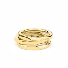 Damen Ring-Set "Schmuck Geschenk Edelstahl Ring Urban Chic", 54, Edelstahl, 3mm, gold, Liebeskind Berlin, Edelstahl, Fingerringe