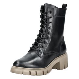 Tamaris Damen Schn&uuml;rstiefelette "Tamaris Stiefelette Leder/Textil", Gr. 40, schwarz, Leder, Textil, Schuhe