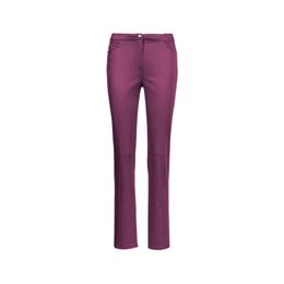 GOLDNER Damen Stoffhose "Leichte Baumwoll-Hose ANNA", lila, Gr. 48, Obermaterial: 98% Baumwolle CO. 2% Elasthan EL., Hosen