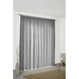 Vorhang WIRTH, B:132cm H:255cm, grau, Jacquard, Polyester, Wohnzimmer, Gardinen, "Felsted"