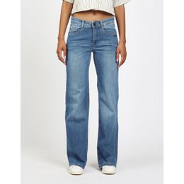 Gang Damen 5-Pocket-Jeans "94AMELIE WIDE LONG", blau, Gr. 32, Denim/Jeans, Obermaterial: 93% Baumwolle, 5% Elastomultiester, 2% Elasthan, Jeans, Long
