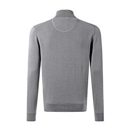 Pierre Cardin Herren Strickpulloversharkgray, Gr. M, unifarben, Strick, Obermaterial: 100% Baumwolle, Pullover, mit Troyer Kragen