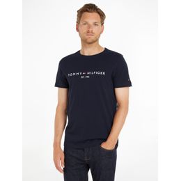 Tommy Hilfiger Damen T-Shirt "TOMMY FLAG HILFIGER TEE", wei&szlig;, Gr. M, Single Jersey, Obermaterial: 100% Baumwolle, Shirts