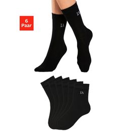 active by Lascana LASCANA ACTIVE Damen Tennissocken, Gr. 35, schwarz, Baumwollmischung, unifarben, Socken, mit Frotte&eacute;