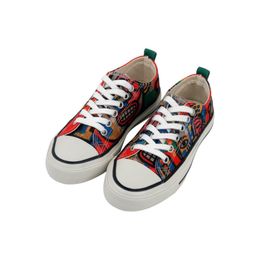 DOGO Damen Ballerina "Liria Low-Top Sneaker Mad Face Damen Sneaker", Gr. 39rot, Textil, Schuhe, Handgefertigt