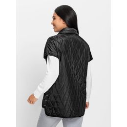 Inspirationen Damen Steppweste, schwarz, Gr. 38, unifarben, 100% Polyester, Westen