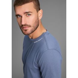 DELMAO Herren Rundhalsshirt, blau, Gr. XXXL, bedruckt, Single Jersey, Obermaterial: 100% Baumwolle, Shirts, schmal geschnitten, mit Print, aus 100%