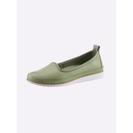 Andrea Conti Damen Slipper, Gr. 36, gr&uuml;n, Glattleder, Leder, Schuhe