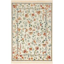 Teppich Hanse Home, B:95cm H:5mm L:140cm, beige, Viskose, Wohnzimmer, Teppiche, "Orient Flowers", Kurzflor mit Fransen, Orient, Wohnzimmer,