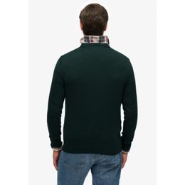 Superdry Herren Strickpullover "ESSENTIALS COTTON JUMPER"enamel grün marl, Gr. L, meliert, Strick, Obermaterial: 100% Baumwolle, Pullover