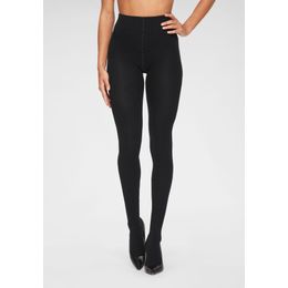 Lavana Damen Strickstrumpfhose "Rippenstr&uuml;mpfhose mit breiter Rippe", Gr. 36, schwarz, Obermaterial: 83% Baumwolle, 15% Polyamid, 2% Elasthan,
