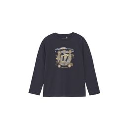 Minymo Jungen Longsleeve "Longsleeve MIT-shirt LS", blau, Basic, Gr. 110, Web, Obermaterial: 95% Baumwolle CO. 5% Elasthan EL., Shirts